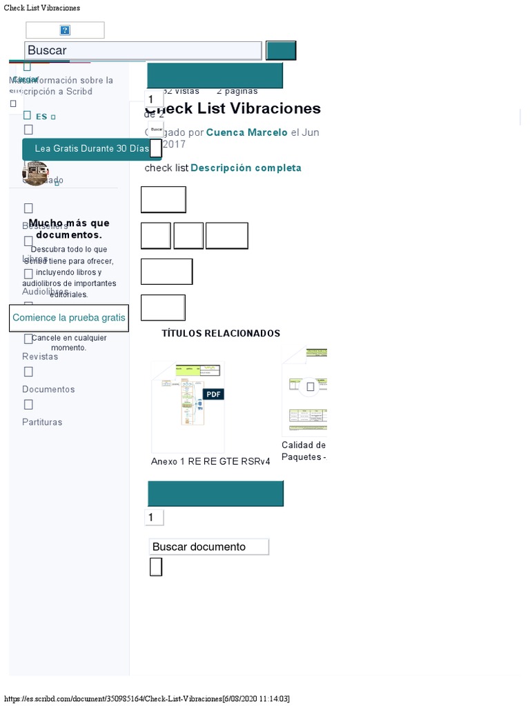 Check List Vibraciones | PDF | Scribd | Red mundial