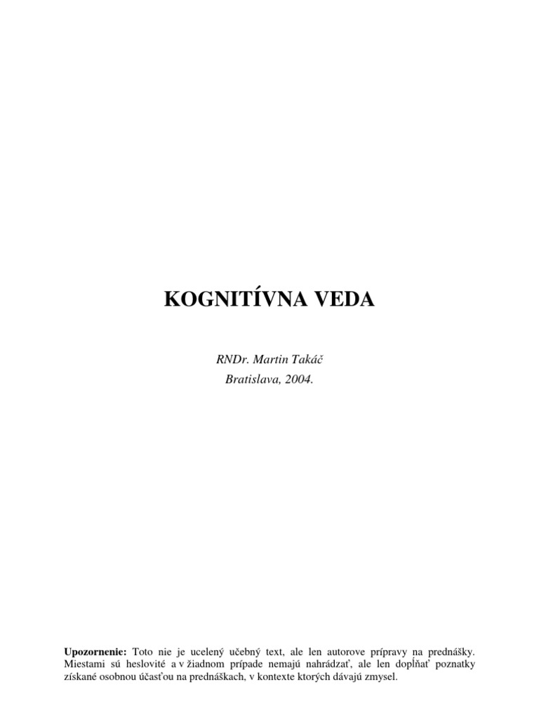 Kognitivna Veda | PDF