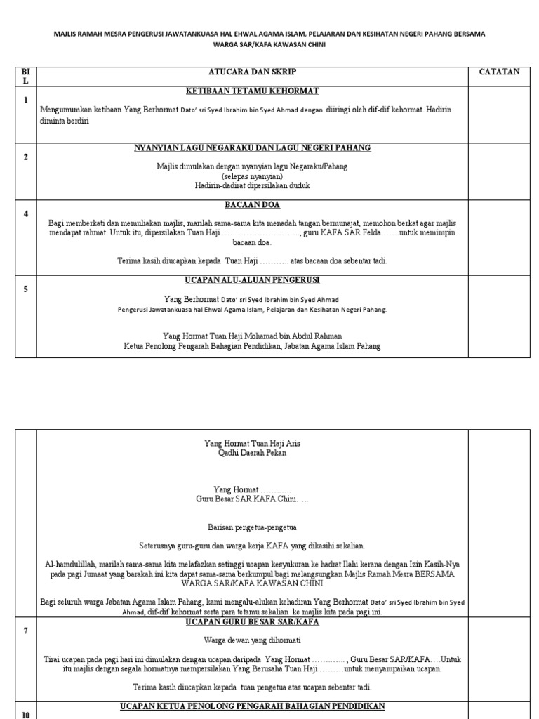 Teks Ucapan Majlis Ramah Mesra Jaip-Chini | PDF