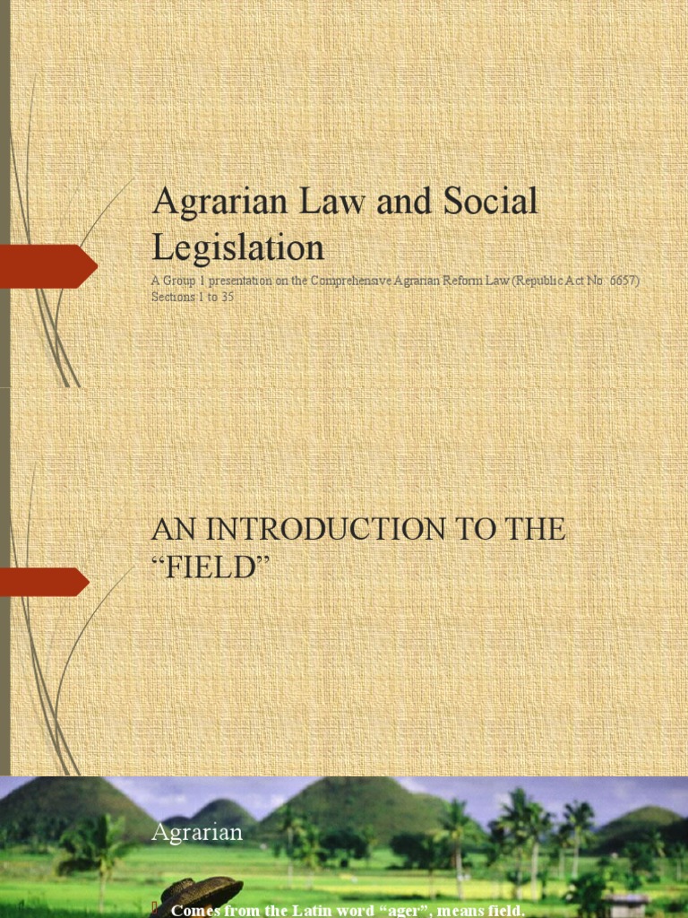 Agrarian Reform Law Overview | PDF | Farms | Common Good