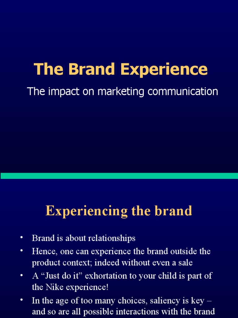 The Brand Experience | PDF | Customer Experience | Brand