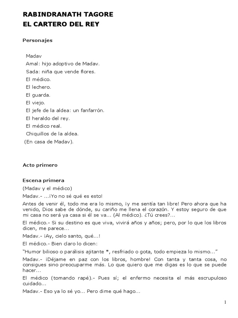 Tagore - El Cartero Del Rey | PDF | Naturaleza