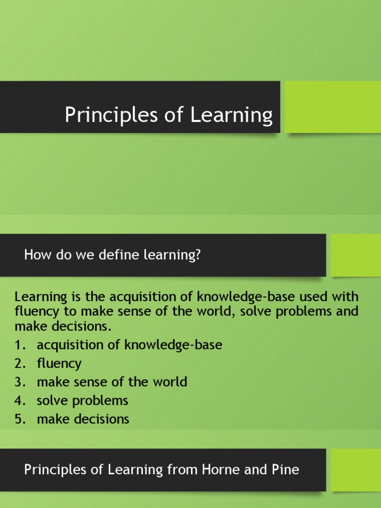 Principles of Learning | PDF