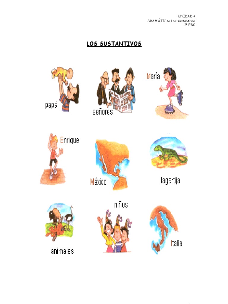 Los Sustantivos | PDF | Sustantivo | Morfología Lingüística