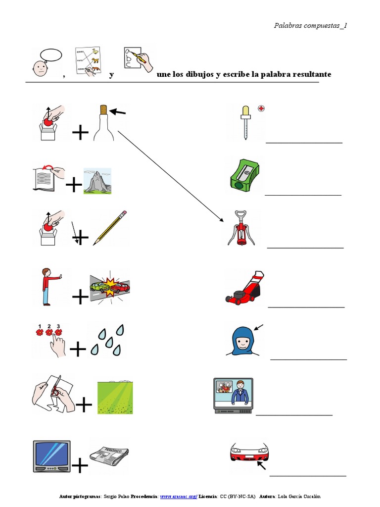 Palabras Compuestas con Dibujos para Niños | PDF
