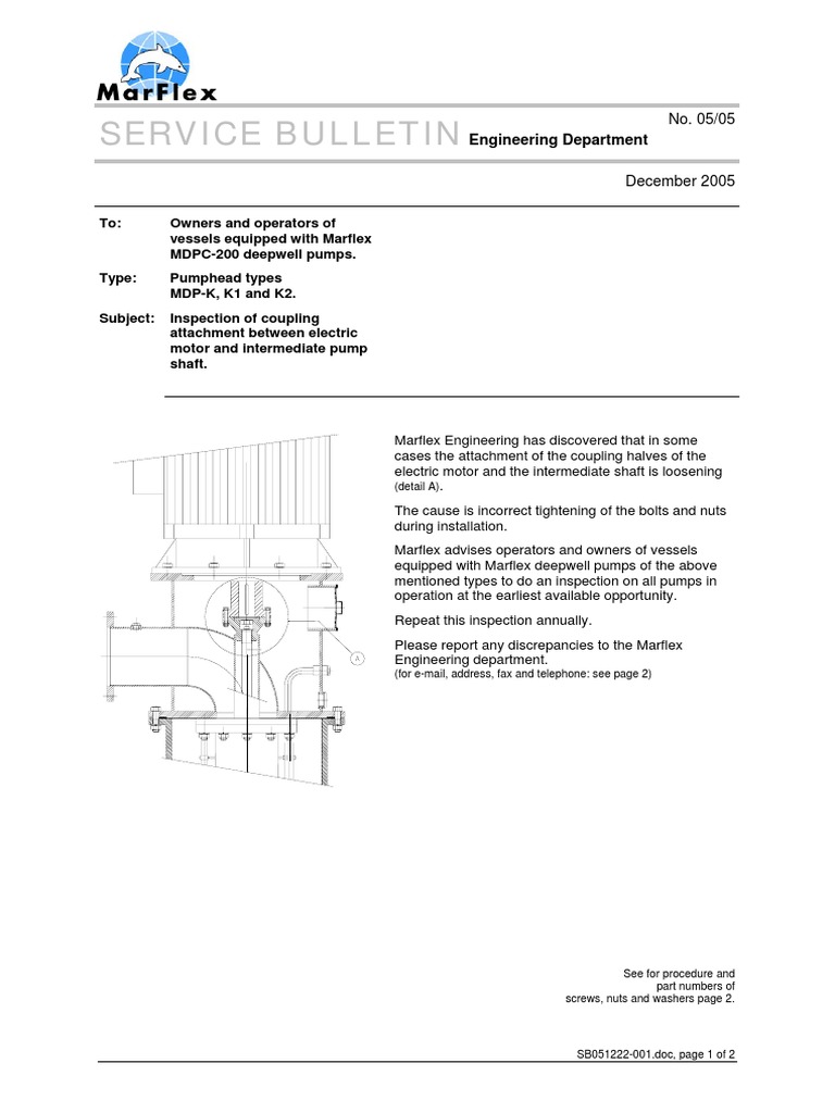 SB051222-001 Coupling Bolts Inspection | PDF | Nut (Hardware) | Screw