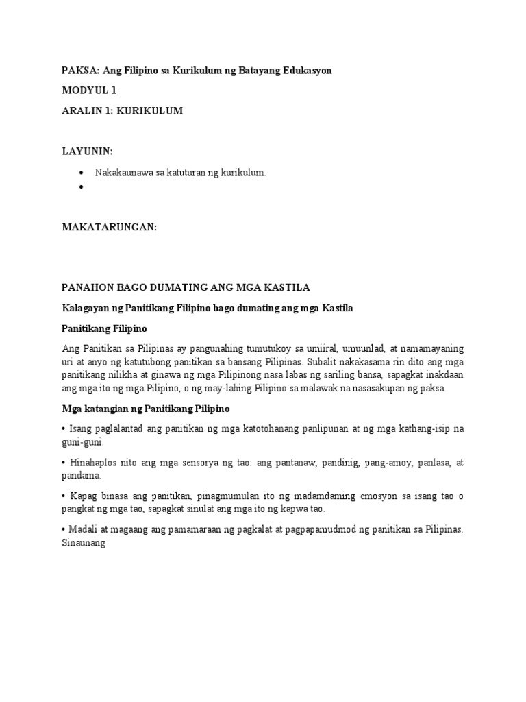 Module in Filipino | PDF