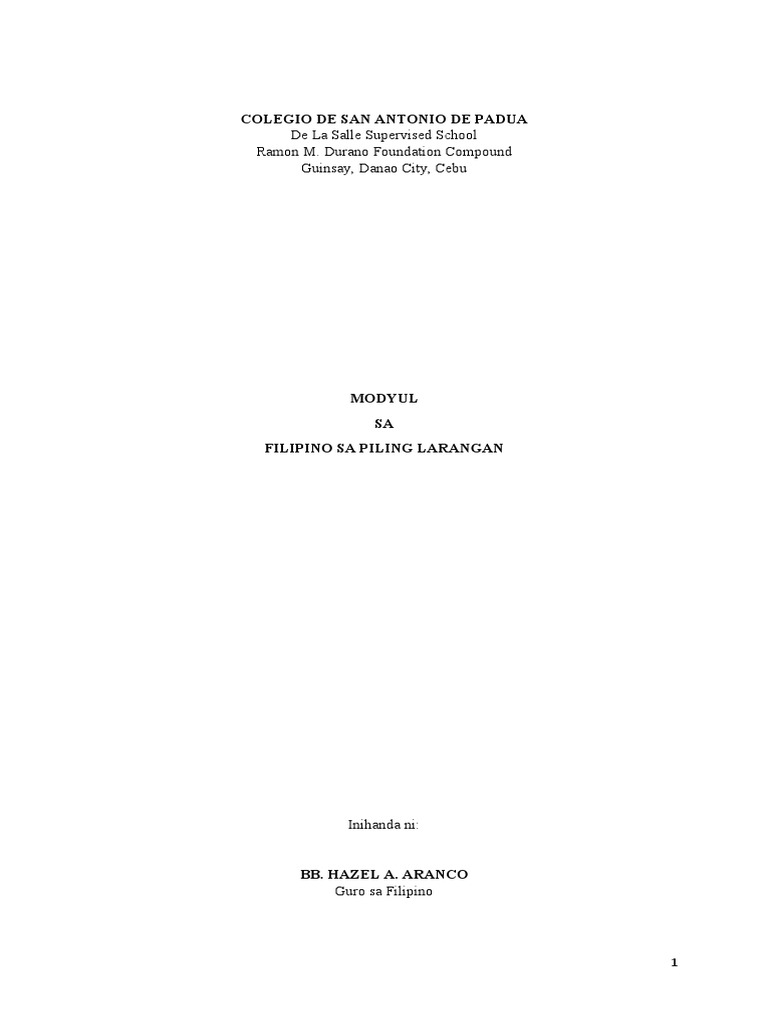 Final Edited Module Piling Larangan 2019-2020 | PDF