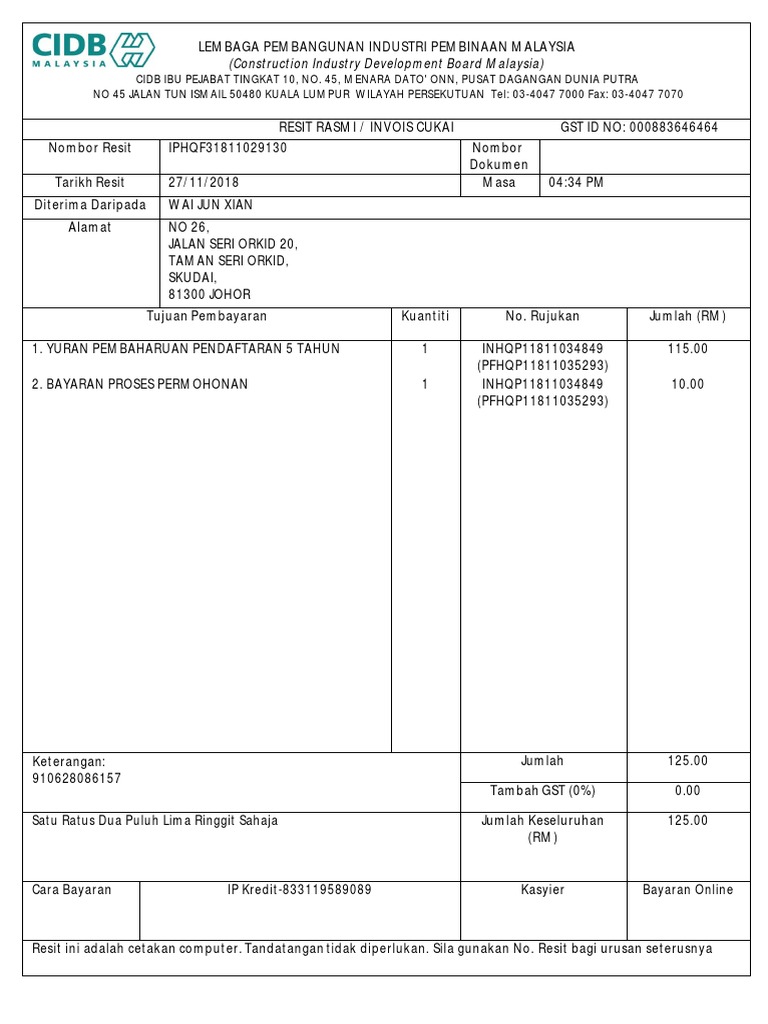 Cidb Green Card | PDF
