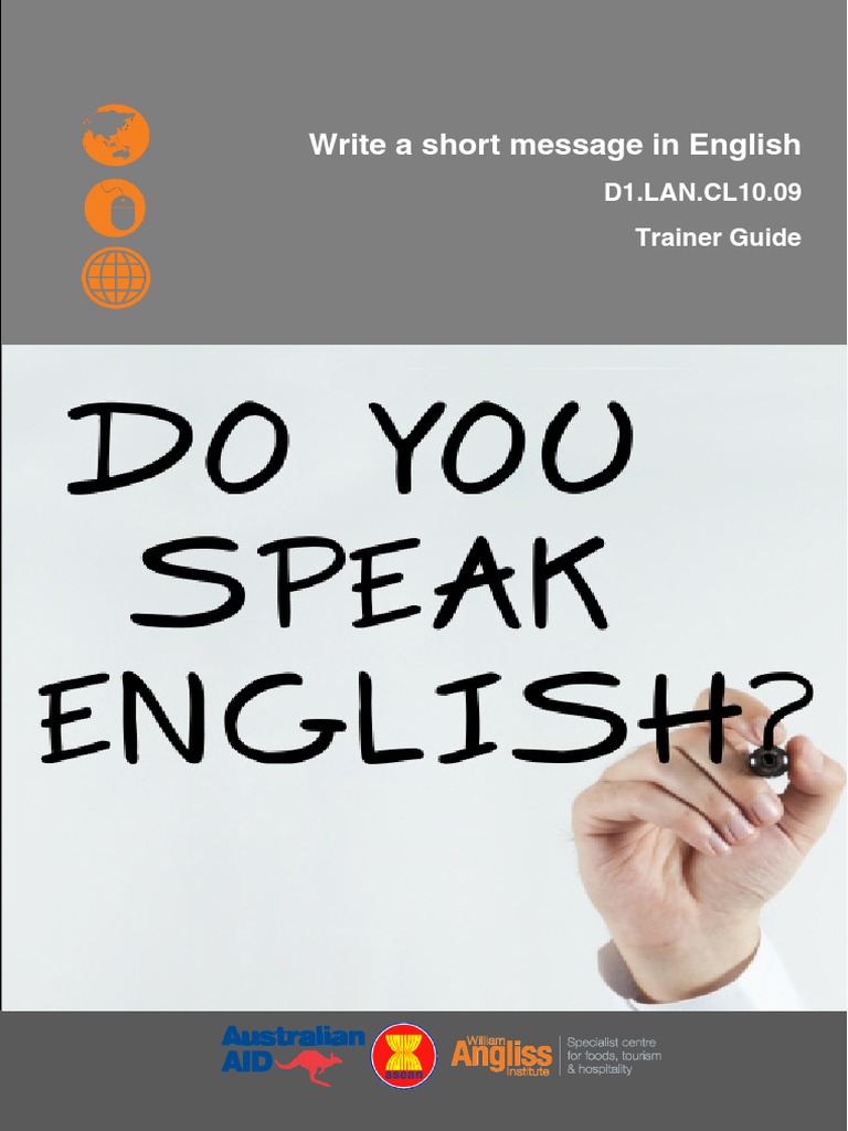 Write A Short Message in English: D1.LAN - CL10.09 Trainer Guide | PDF ...