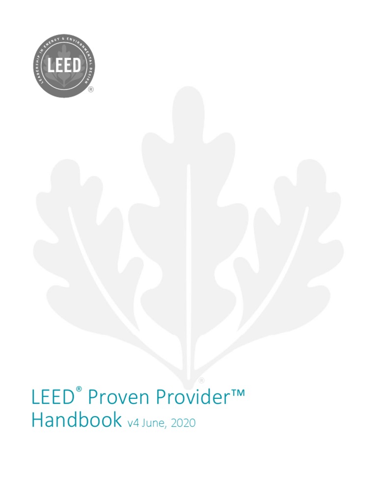 Leed Proven Provider™ Handbook: v4 June, 2020 | PDF | Leadership In ...