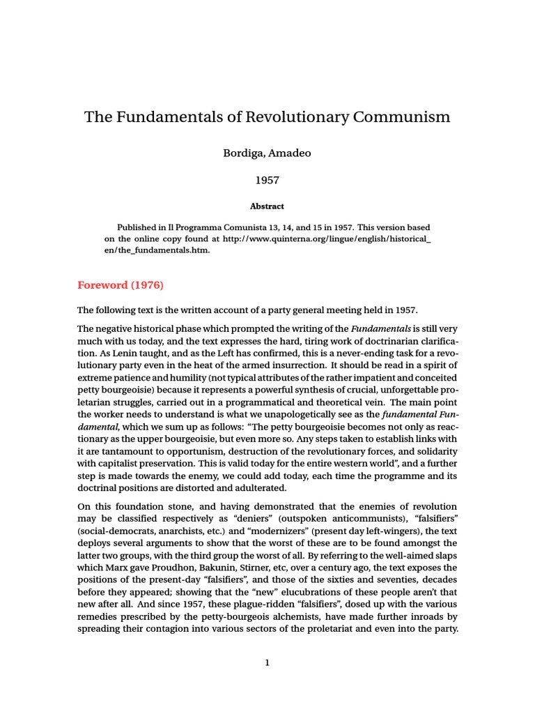 Fundamentals of Communism | PDF | Communism | Marxism