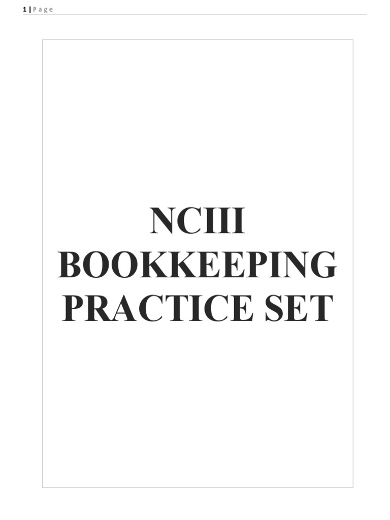 NC III Bookkeeping Practice Set | PDF | Debits And Credits | Corporate ...