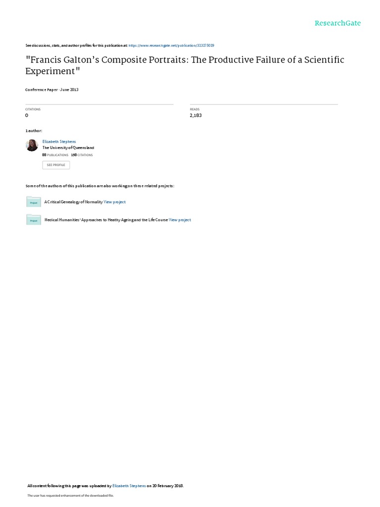 Francis Galton's Composite Portraits: The Productive Failure of A ...