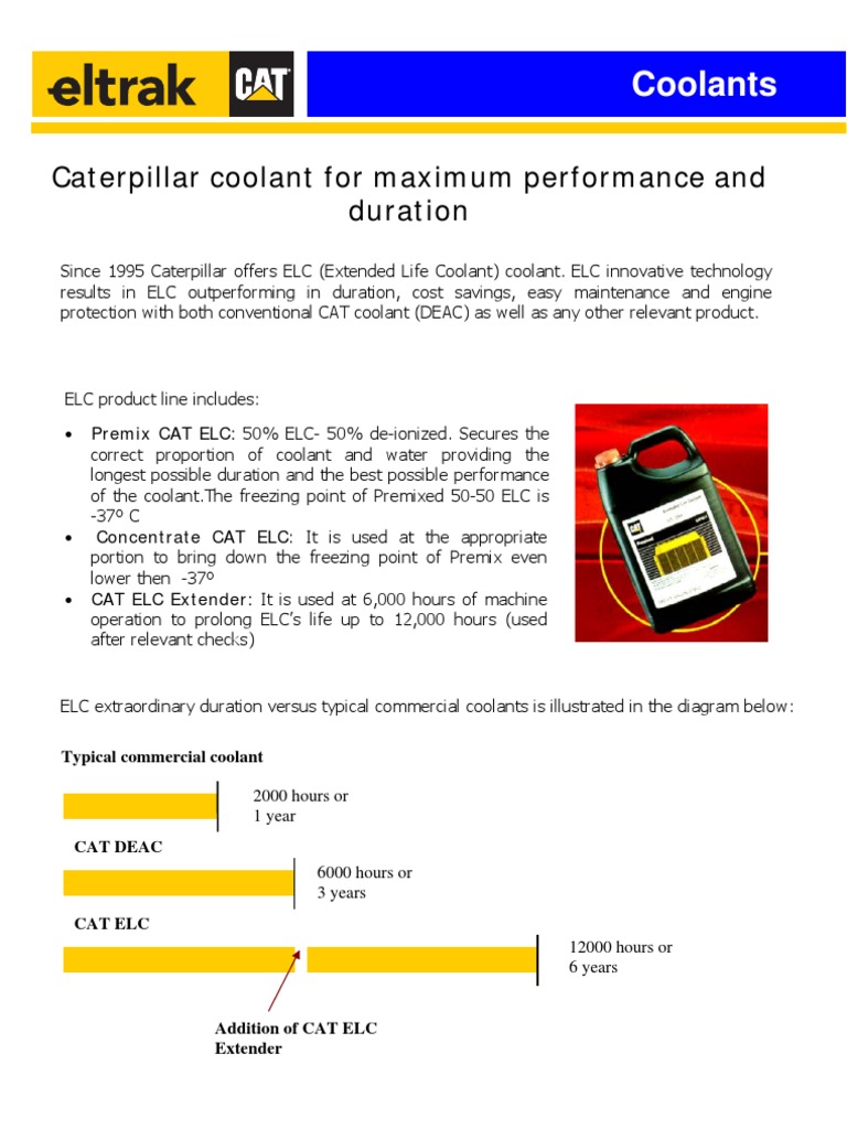 Caterpillar ELC Coolant Overview | PDF | Coolant | Mechanical Engineering