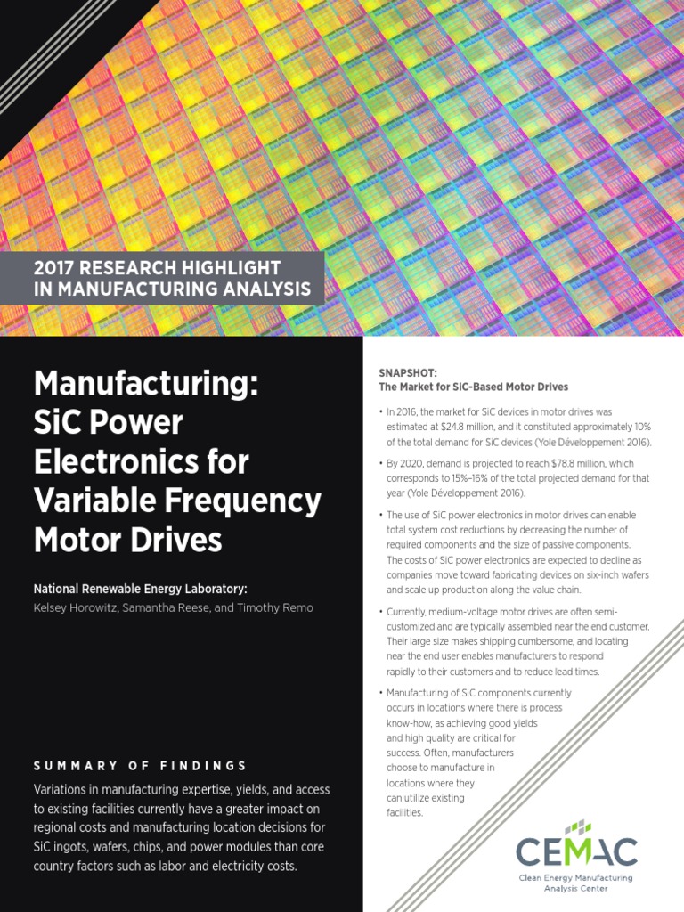 Manufacturing: Sic Power Electronics For Variable Frequency Motor ...