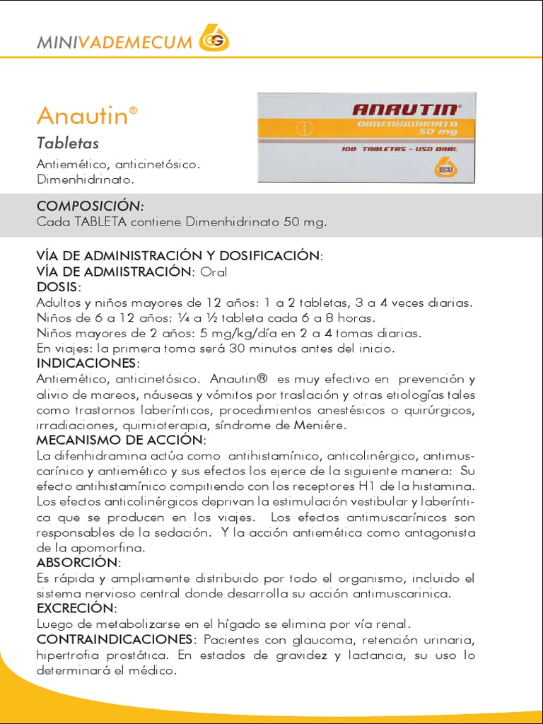 Uso y Dosis de Anautin 50 mg | PDF | Drogas que actúan sobre el sistema ...
