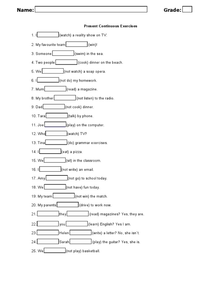 D04 - Inglés 6º - U6 - S25 - Grammar Exercises | PDF