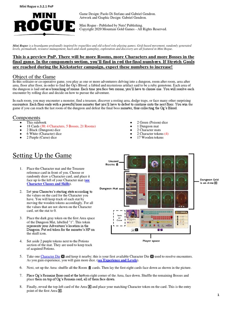 Mini Rogue - Rules v3.2.2 - PNP - en | PDF | Leisure