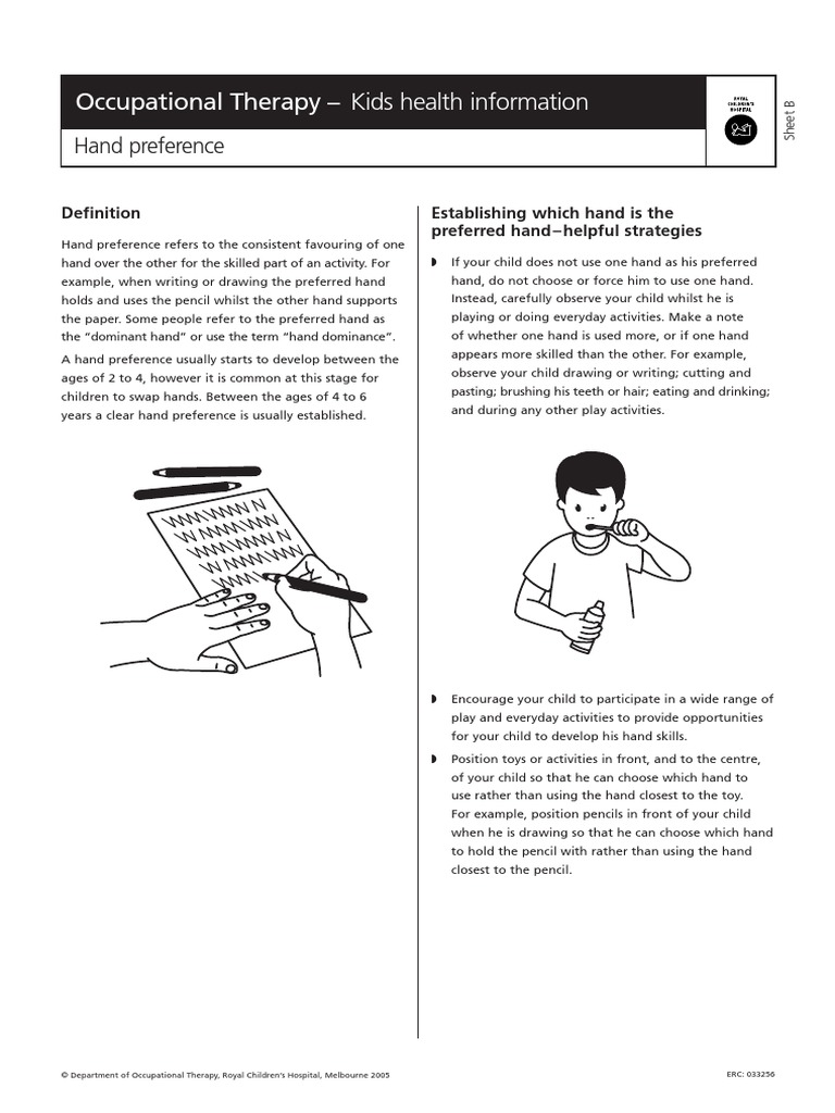 Occupational Therapy - Kids Health Information: Hand Preference | PDF ...