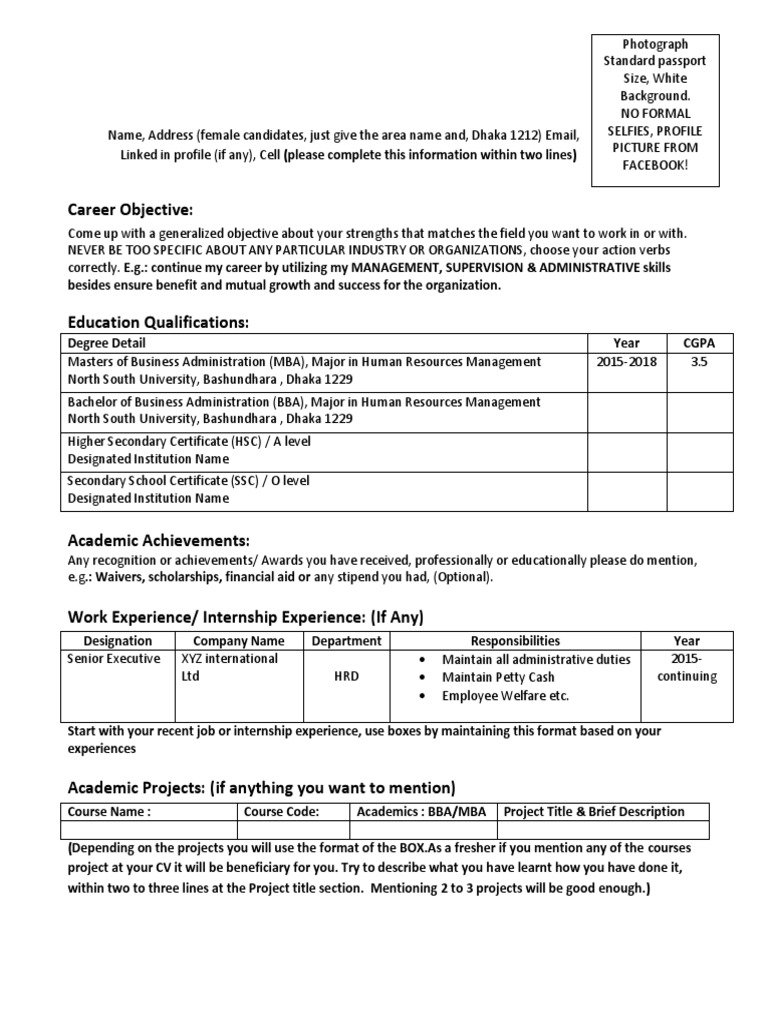 Sample CV SBE Version 1 PDF | PDF | Master Of Business Administration ...