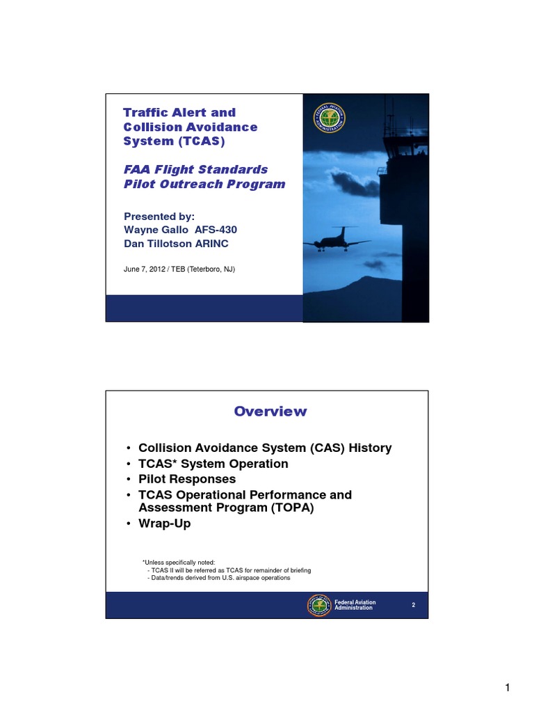 Traffic Alert and Collision Avoidance System (TCAS) FAA Flight ...