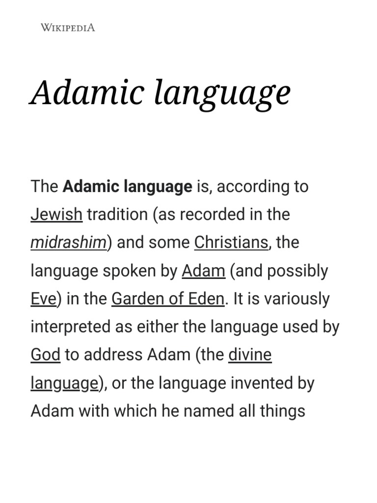 Understanding the Adamic Language | PDF | Languages | Religion And Belief