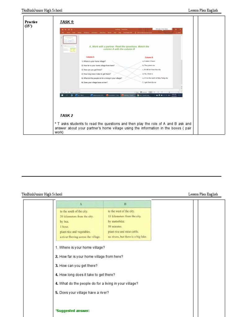 English Lesson Plan: Home Village Dialogue | PDF | Language Arts ...