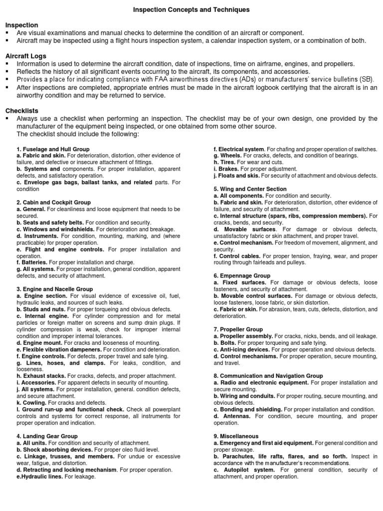 Inspection Concepts and Techniques | PDF | Aviation | Nature
