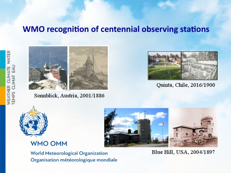 P-WMO Recognition of Centennial Observing Stations - Illustration | PDF ...