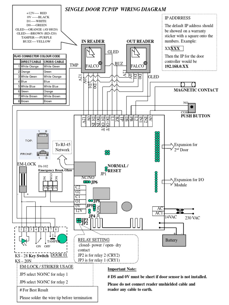 Single Door Tcp/Ip Wiring Diagram | Download Free PDF | Relay ...