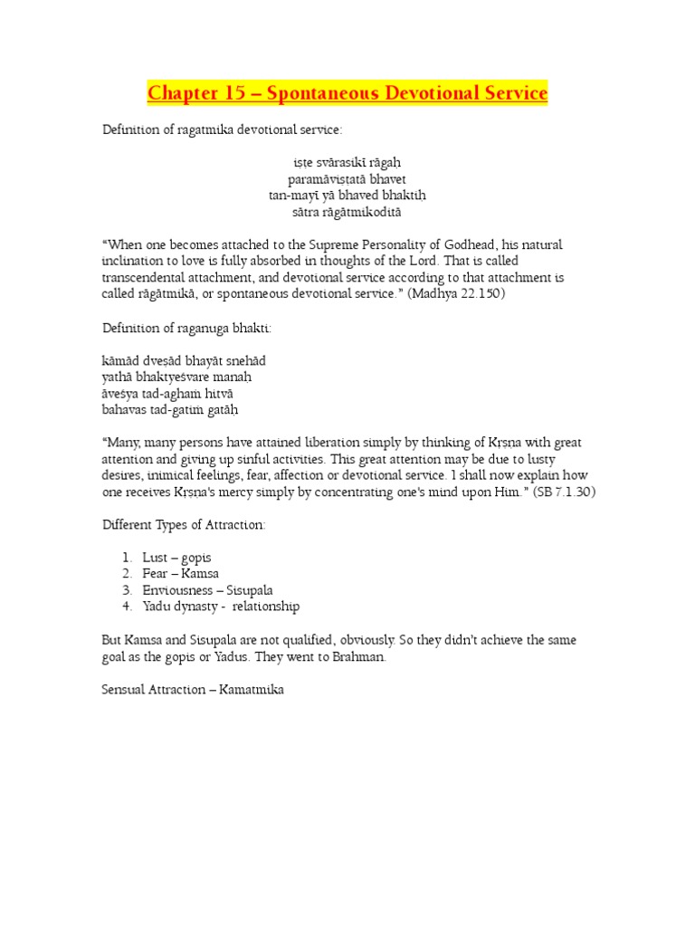 Understanding Spontaneous Devotional Service | PDF