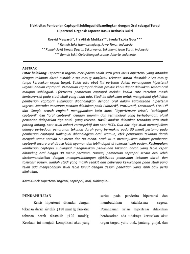Ebcr Captopril Sublingual Vs Oral Pdf