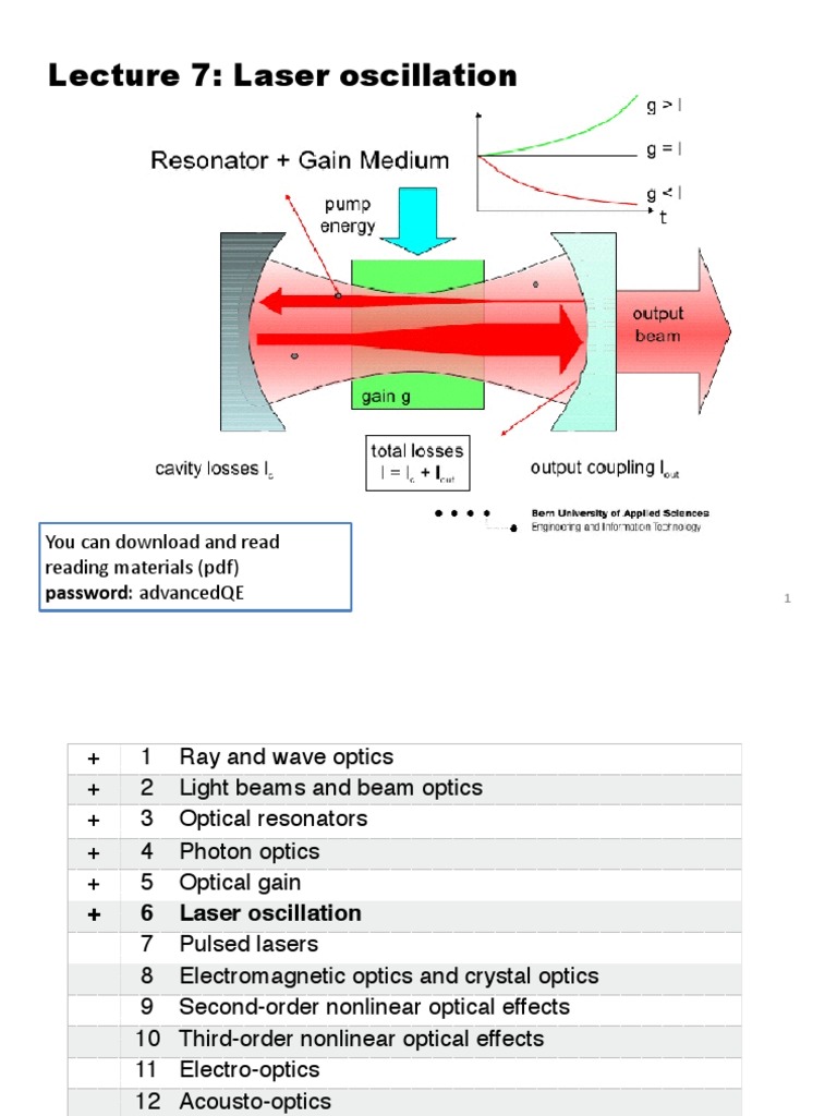 Lecture 7: Laser Oscillation: You Can Download and Read Reading ...