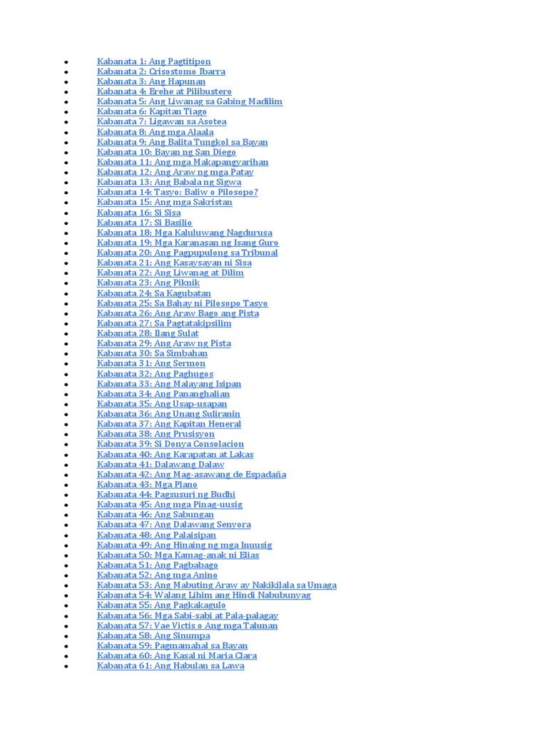Noli Me Tangere Chapters | PDF