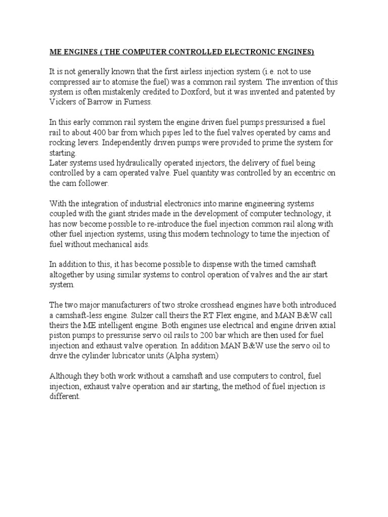 Me Engines (The Computer Controlled Electronic Engines) | PDF | Fuel ...