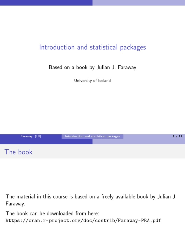 Introduction and Statistical Packages: Based On A Book by Julian J ...