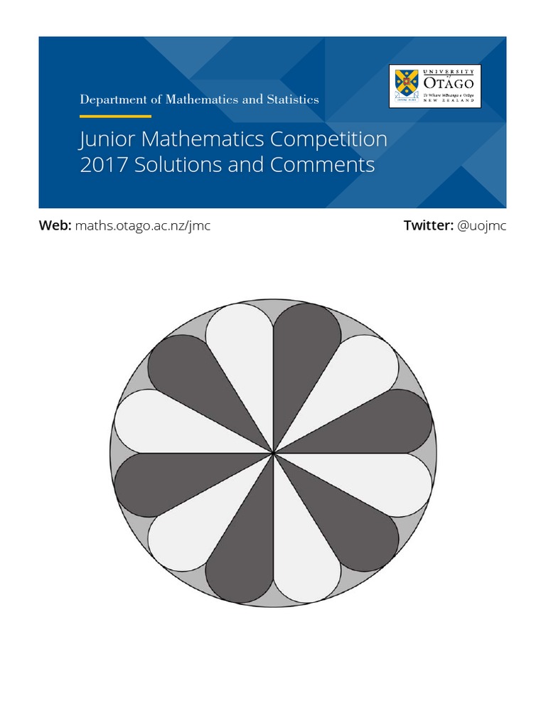 Junior Mathematics Competition 2017 Solutions and Comments | PDF ...