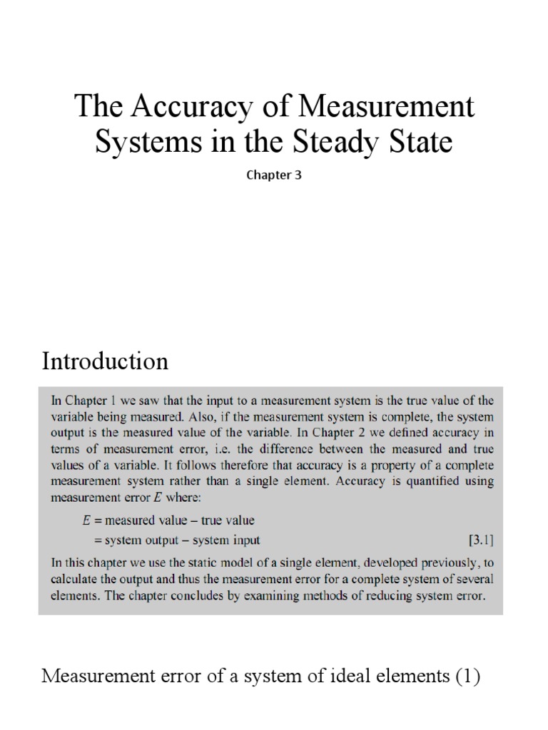 The Accuracy of Measurement Systems in The Steady State | PDF