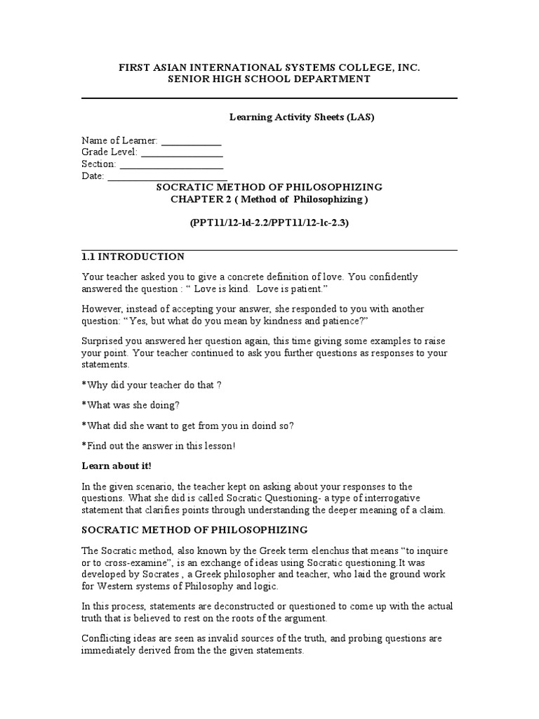 Lesson 2 Module Dialectic Method | PDF | Dialectic | Argument