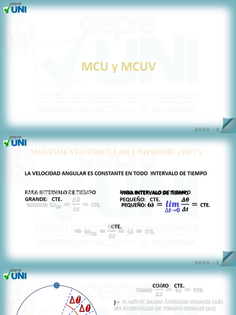 Fórmulas de Movimiento Circular Uniforme | PDF | Velocidad | Aceleración