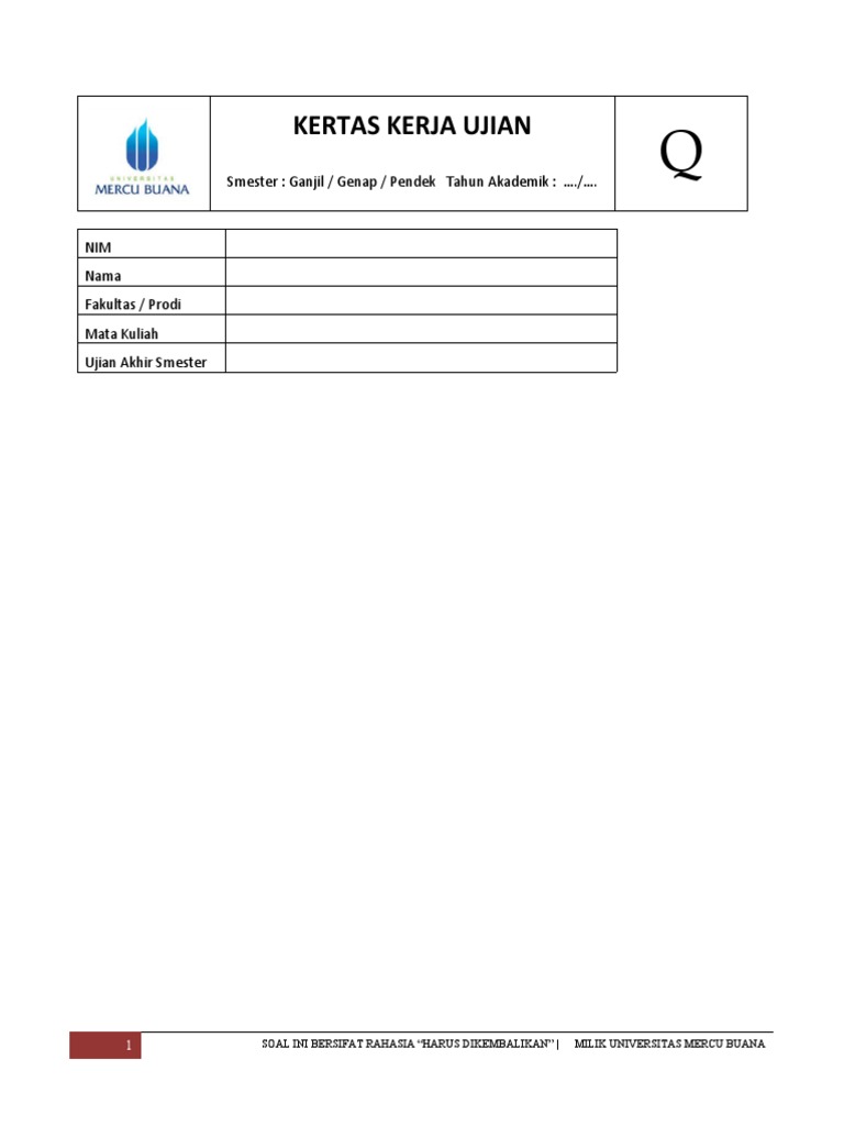 Lembar Kerja Ujian - UAS Gamtek | PDF