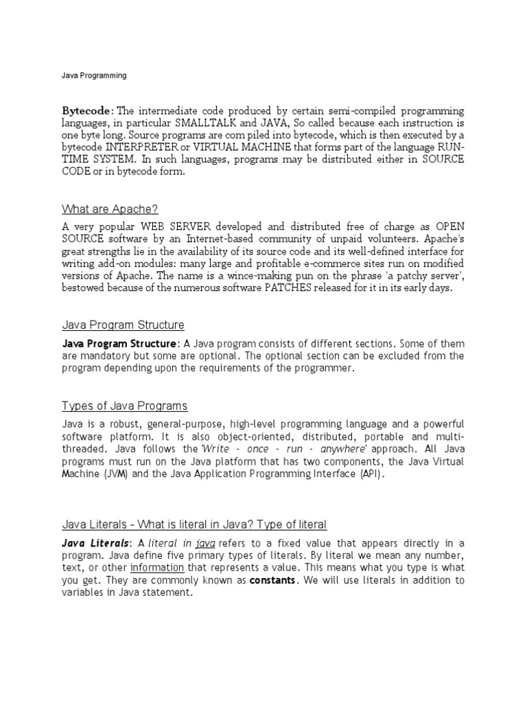 What Are Apache?: Bytecode: The Intermediate Code Produced by Certain ...