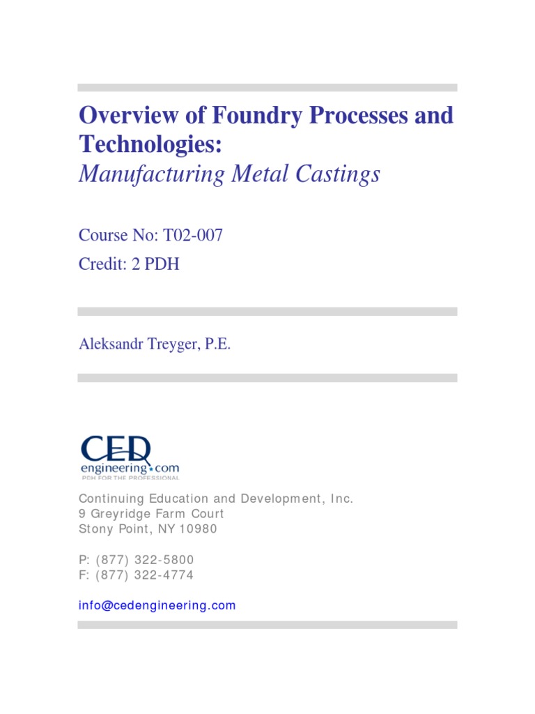 Metal Castings | PDF | Foundry | Casting (Metalworking)