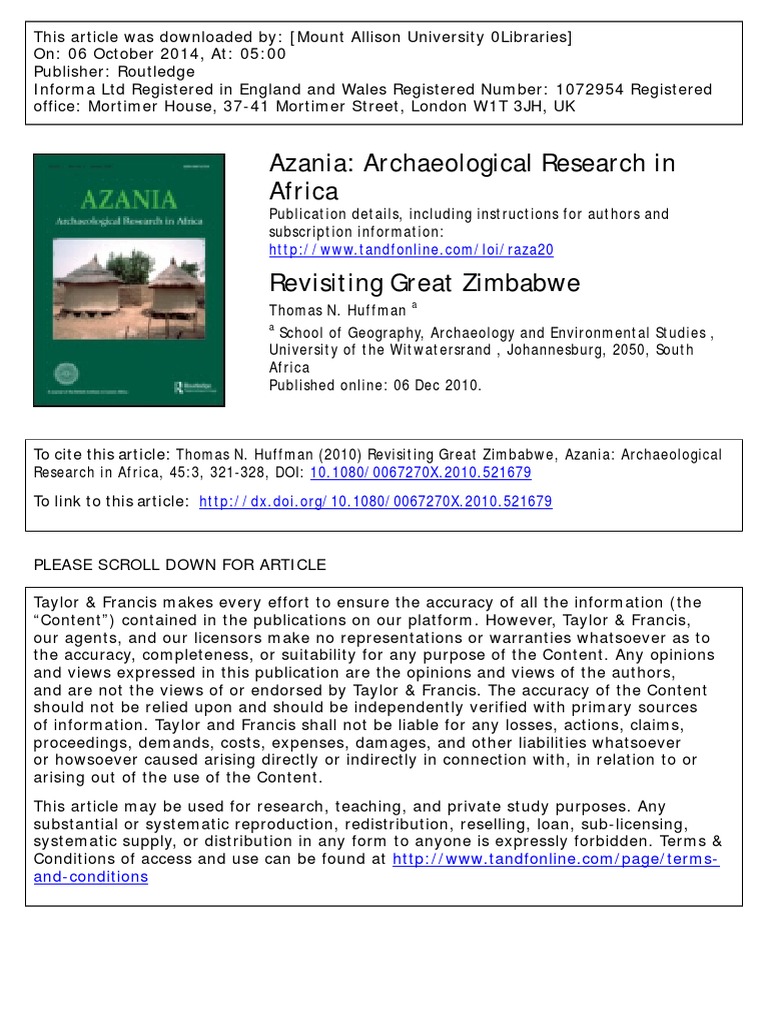 Revisiting Great Zimbabwe | PDF | Zimbabwe