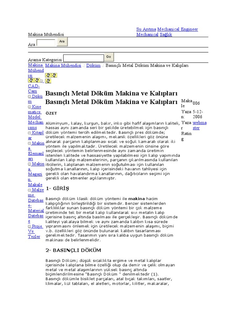 Makina Mühendisi | PDF