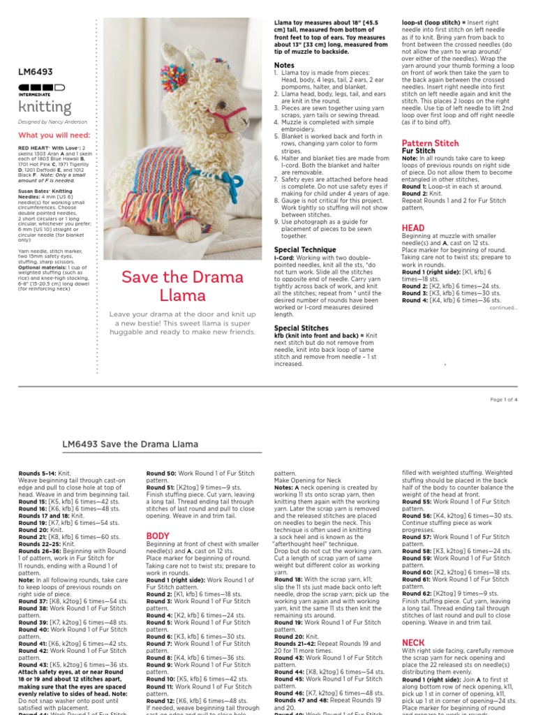 Crochet Pattern - Lama Girl | PDF | Knitting | Yarn