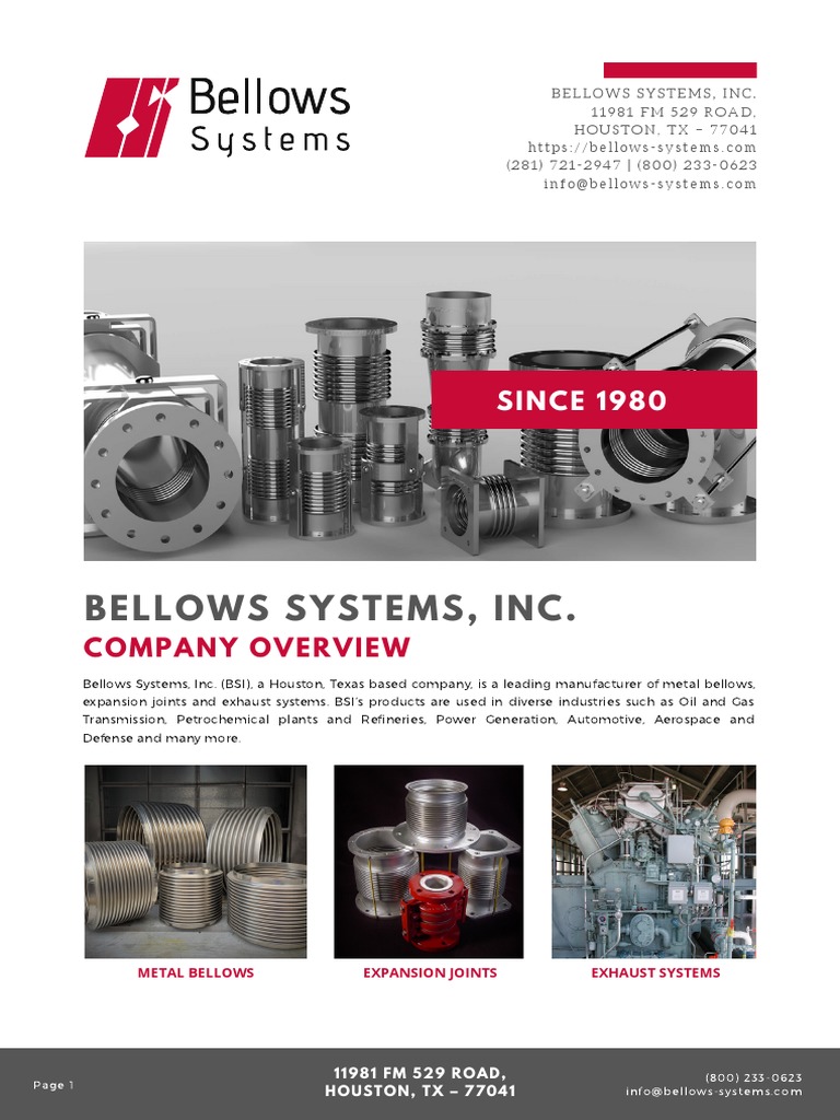 Bellows Systems Brochure 1 | PDF | Pipe (Fluid Conveyance) | Engines