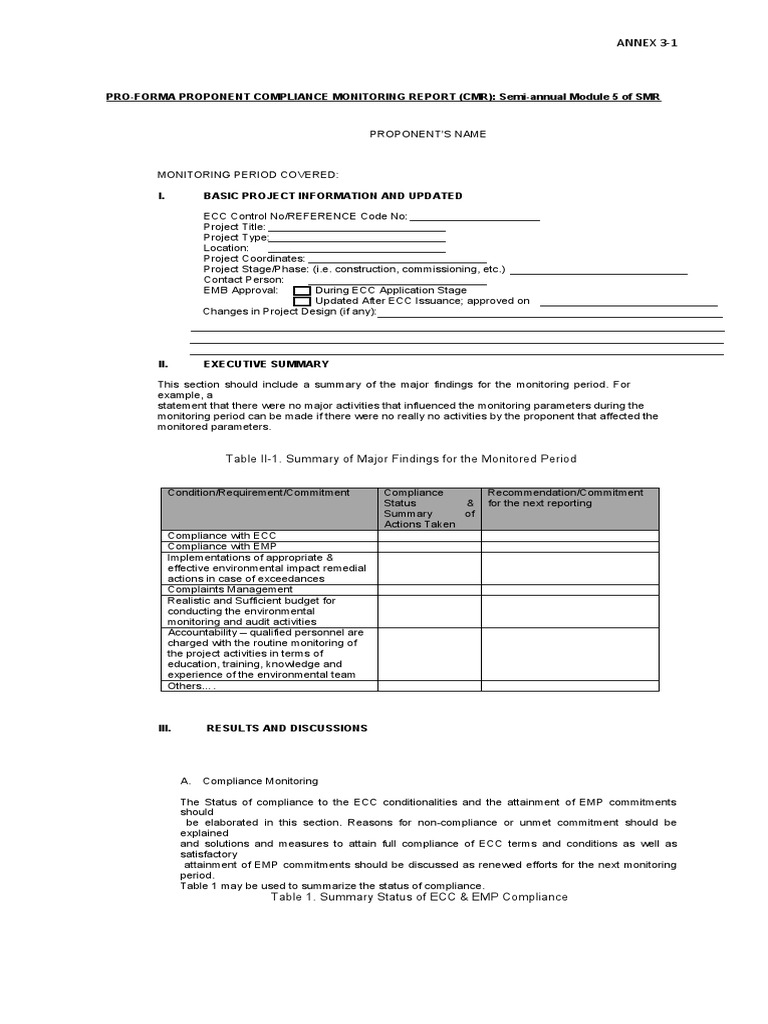 CMR Form 2018 | PDF | Regulatory Compliance | Environmental Impact ...