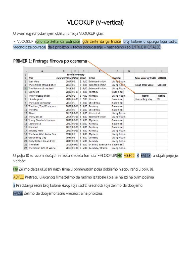 Funkcije U Excel-U | PDF
